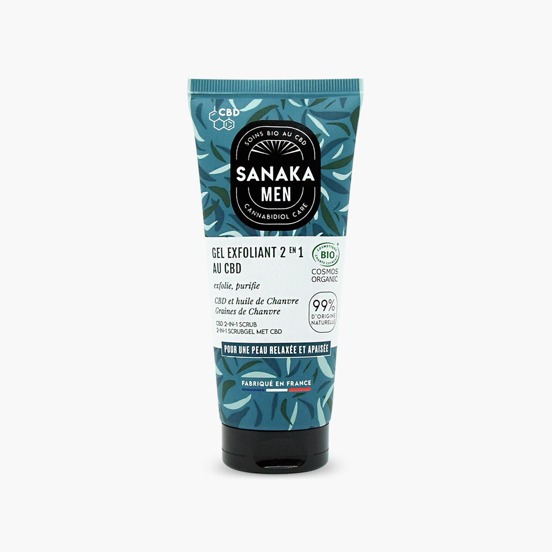 Gel exfoliant 2 en 1 au CBD - Sanaka Men